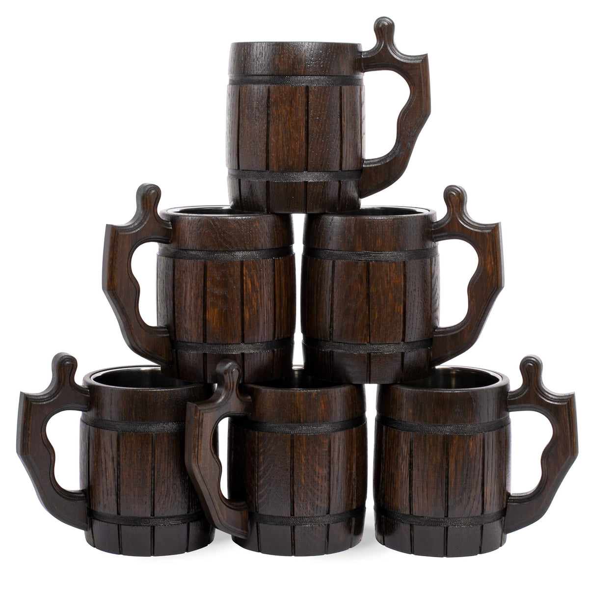 Wooden Barrel Mugs - Double Insulated Beer Mugs | Teslyar
