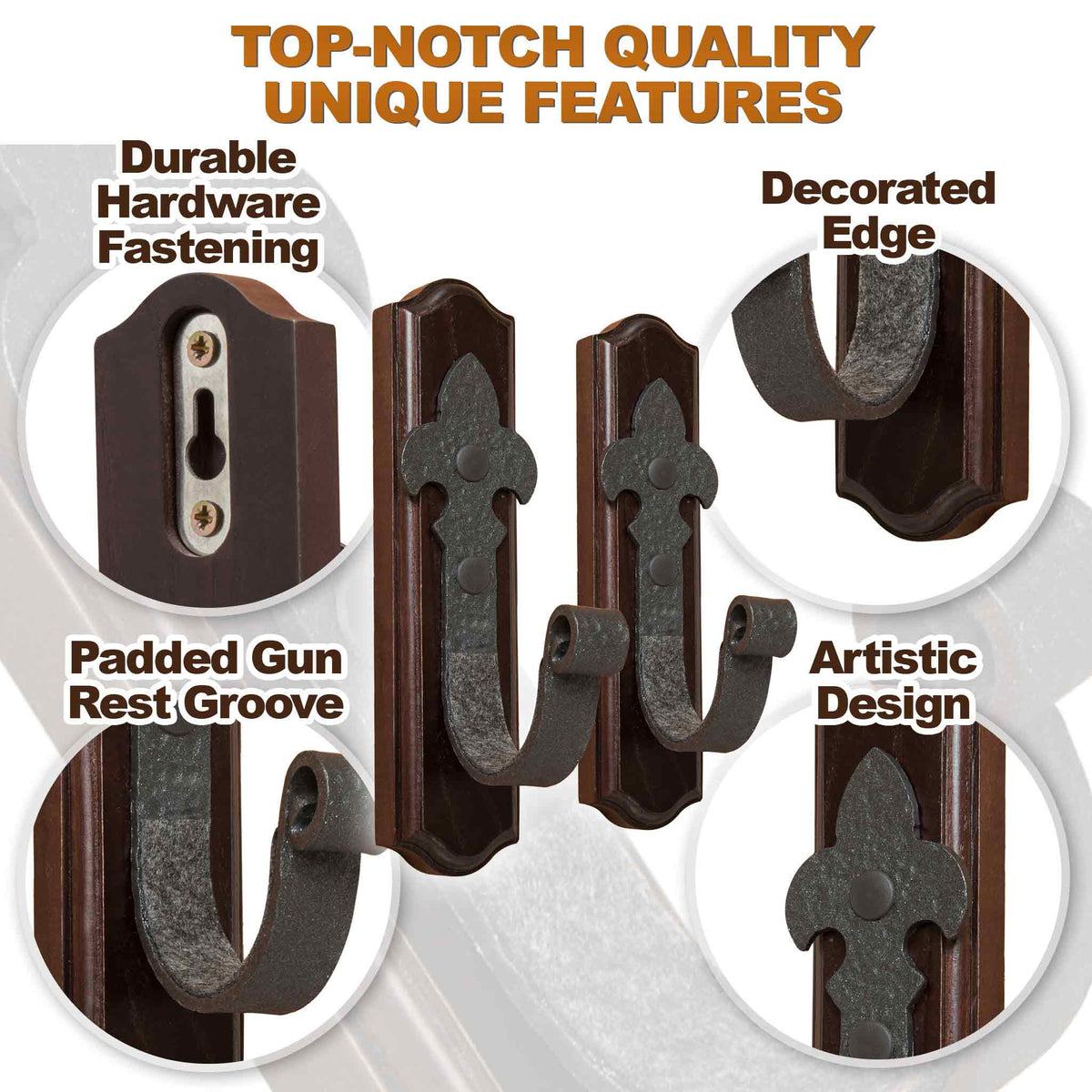 Rifle Rack Wall Mount - Metal (Set of 2) | Teslyar
